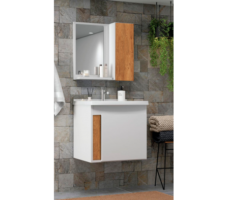 Mueble de baño DIKASA Sofia Branco/Noce 60 cm 1576007