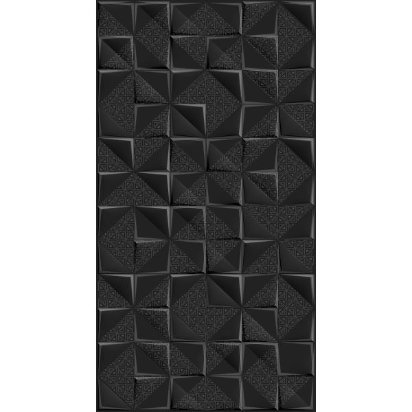 Revestimiento Cerámico Lume Prisma Black Acetinado / Relieve 63x120 2,25 M²